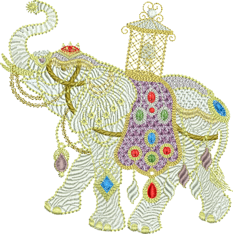 Elephant Extra Large Embroidery Motif - 01 XLG designs by Sue Box – Sue ...