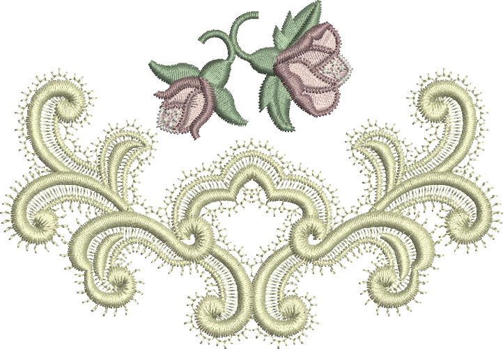Oriel and Rose Buds Embroidery Motif - 18 by Sue Box – Sue Box Creations