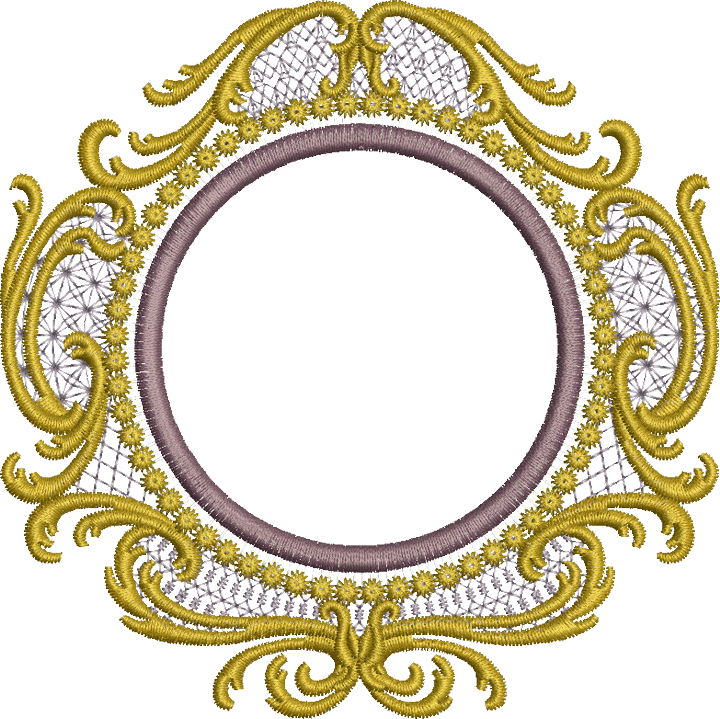 Old Gold Circle Embroidery Motif - 32 by Sue Box – Sue Box Creations