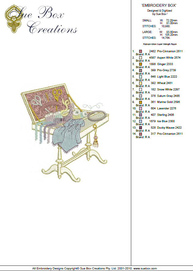 Embroidery Box Motif - 07 by Sue Box – Sue Box Creations